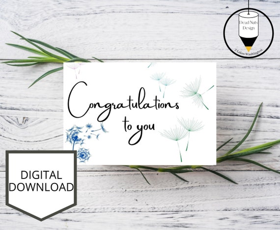 Printable Congratulations Card Instant Download | Etsy