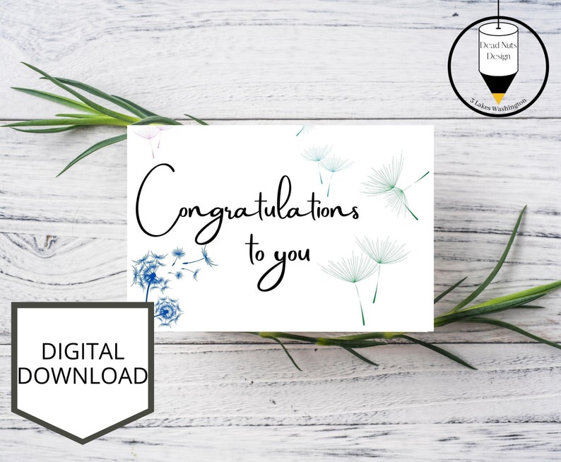 Printable Congratulations Card, Instant Download Congratulations ...