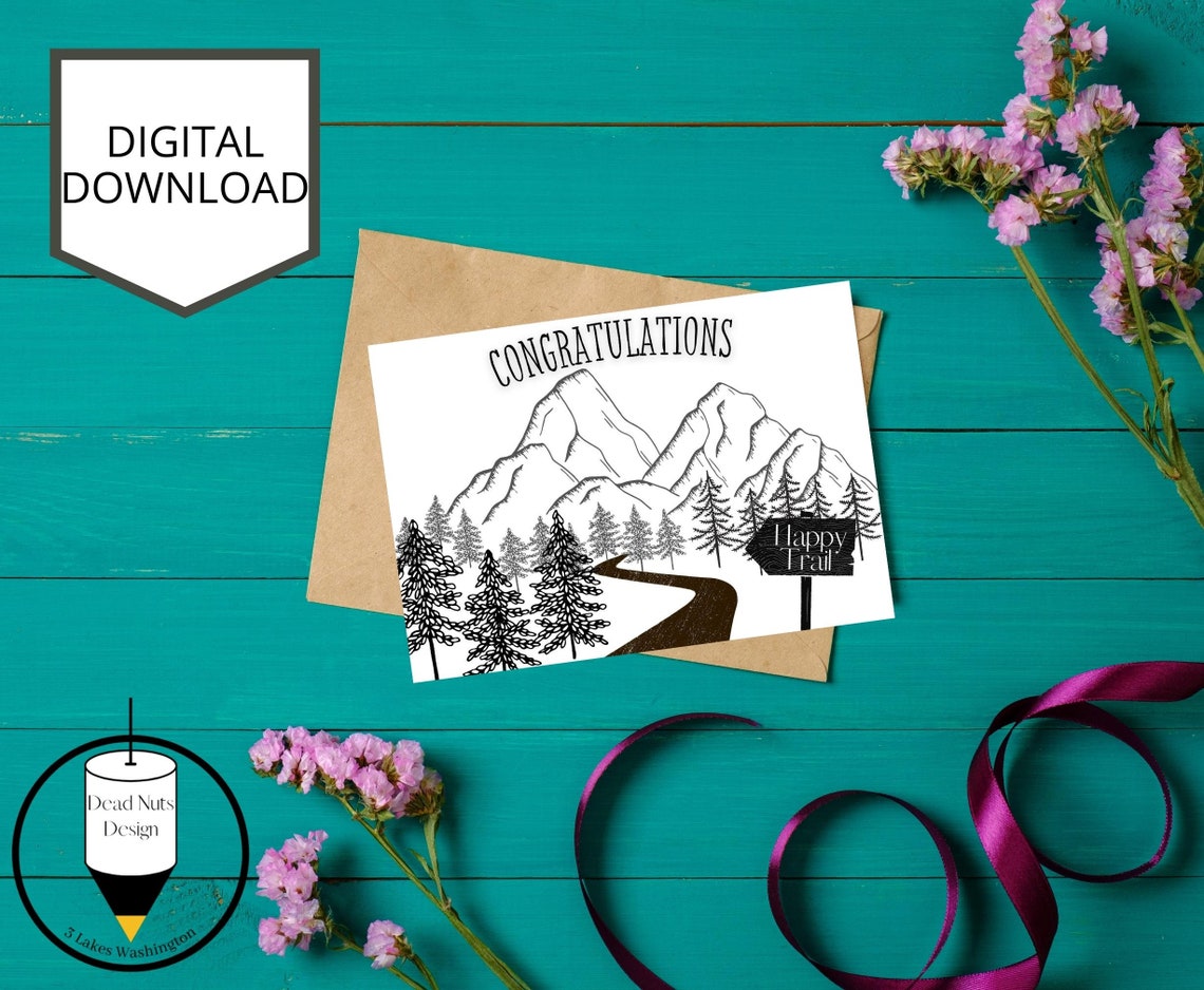 Printable Congratulations Card, Congrats Greeting Card, Happy Trails ...