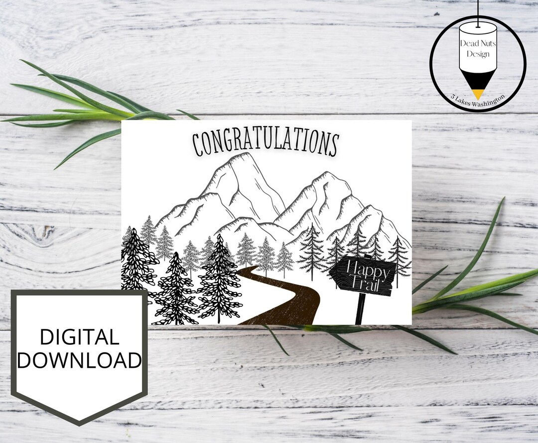 Printable Congratulations Card, Congrats Greeting Card, Happy Trails ...