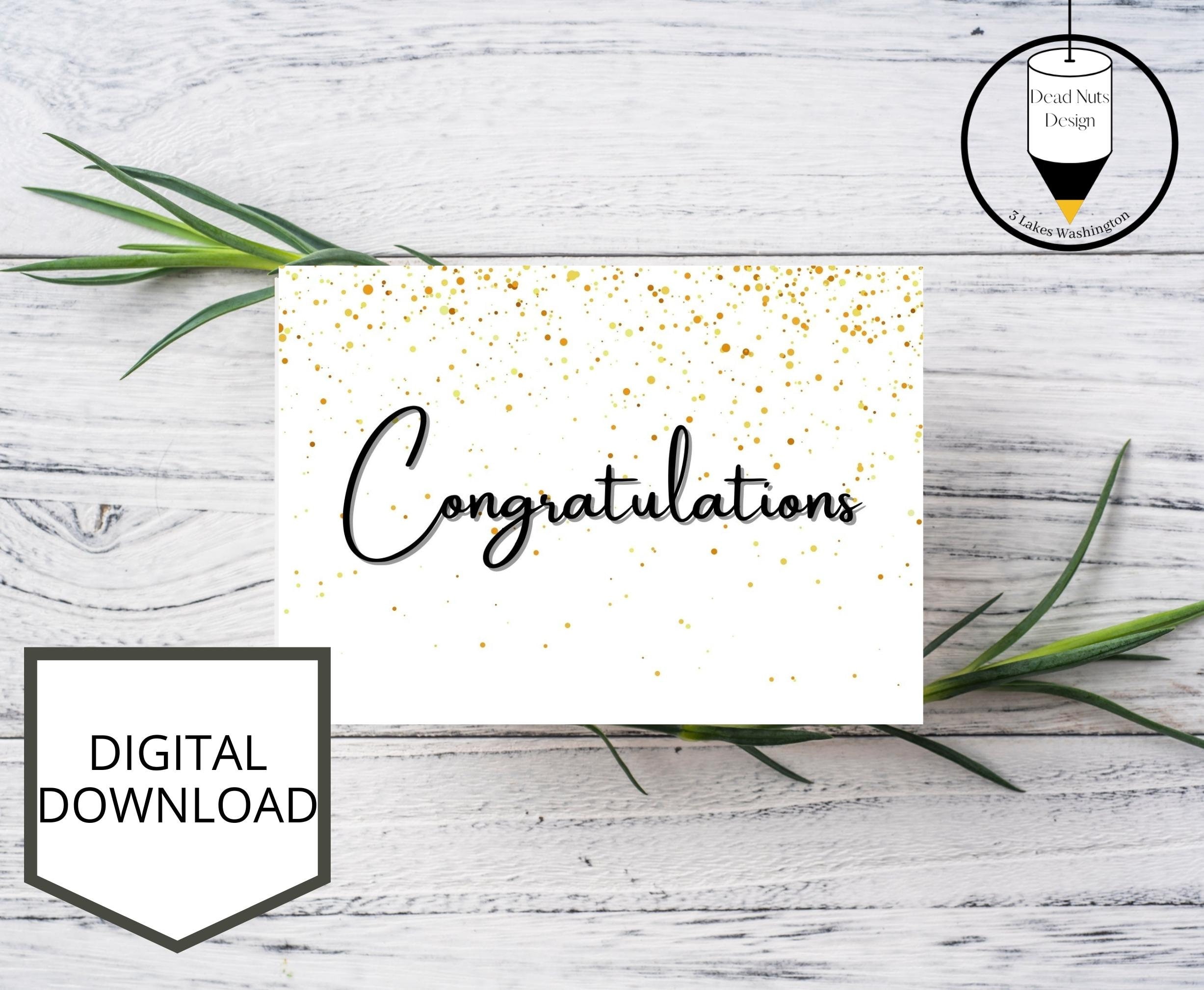 Printable Congratulations Card, Instant Download Congratulations ...