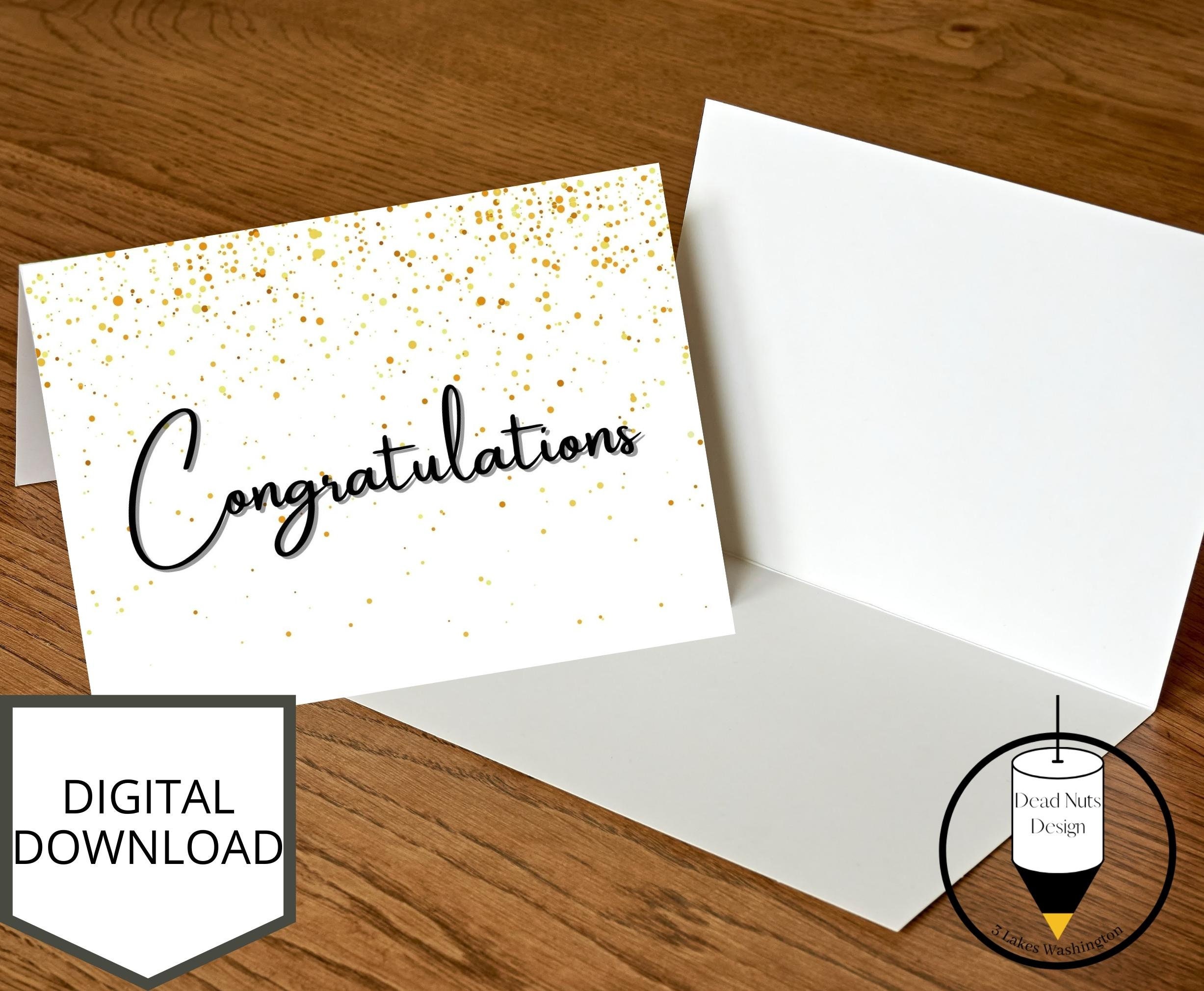 Printable Congratulations Card, Instant Download Congratulations ...