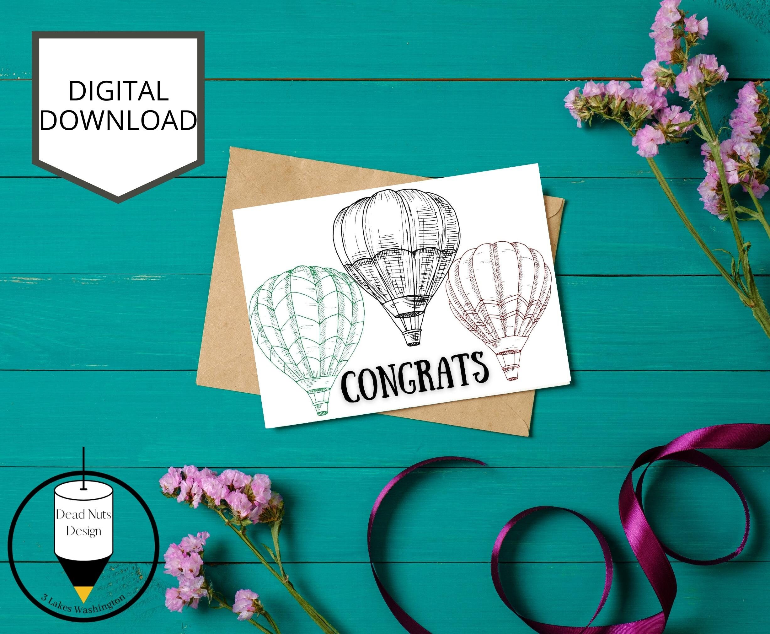 Printable Congratulations Greeting Card, Digital Instant Download ...