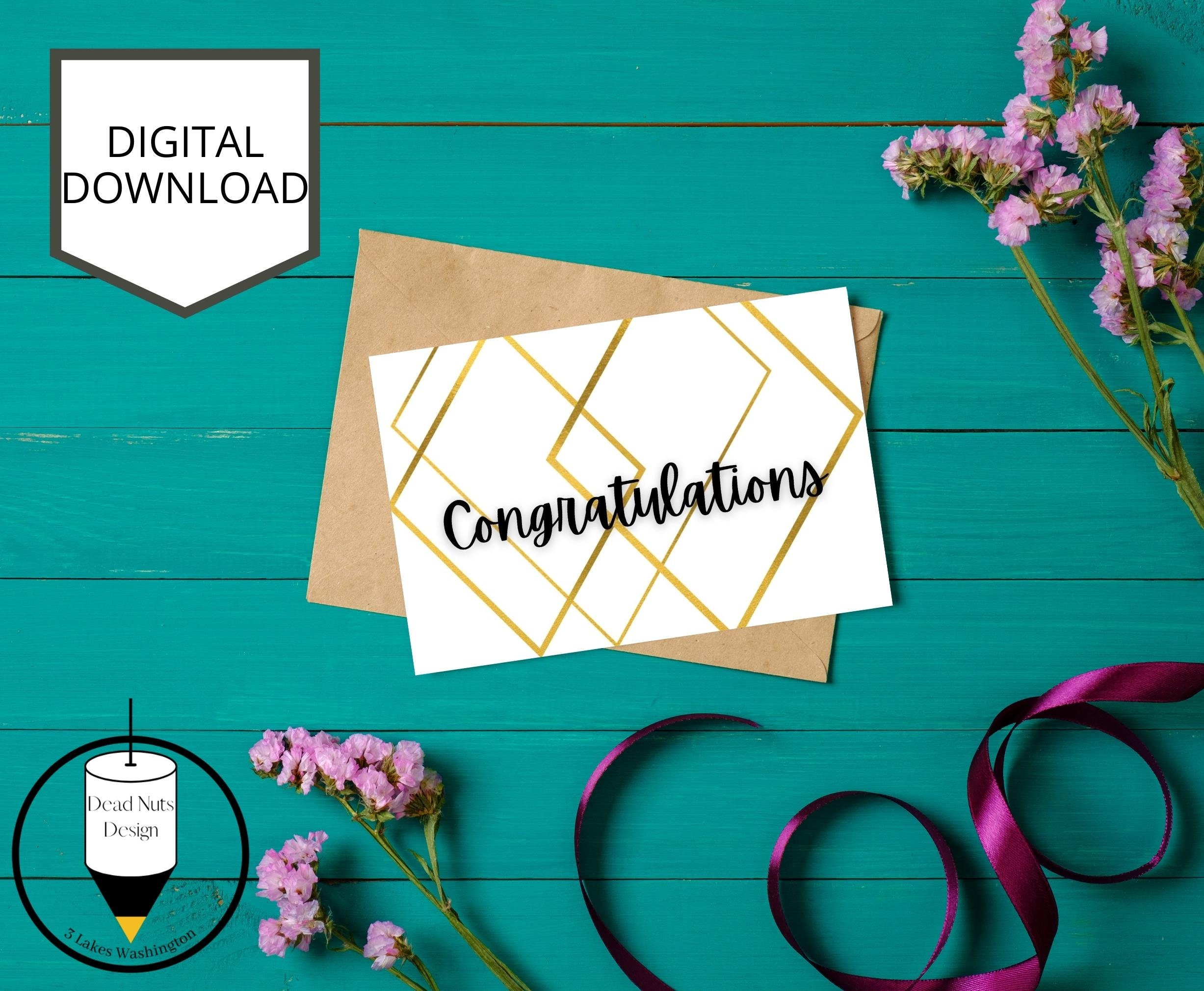 Printable Congratulations Greeting Card Instant Download - Etsy