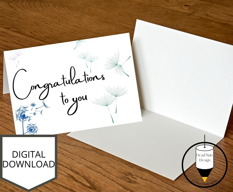 Printable Congratulations Card, Instant Download Congratulations ...