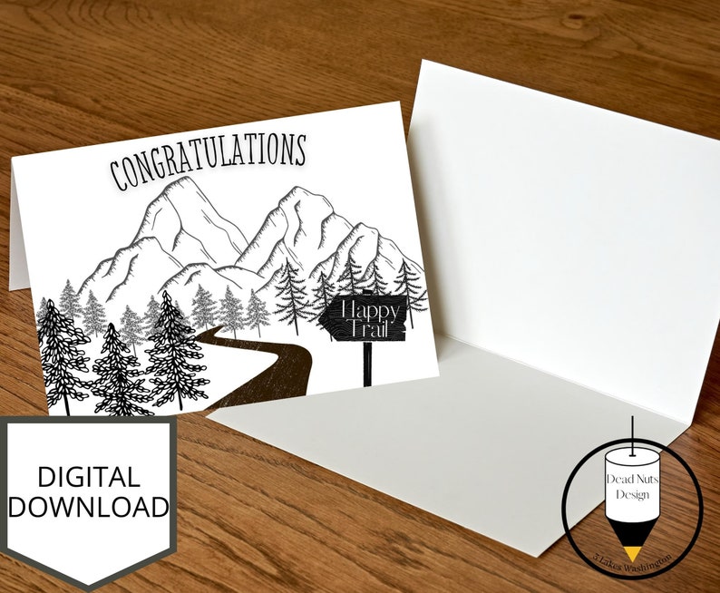Printable Congratulations Card, Congrats Greeting Card, Happy Trails ...