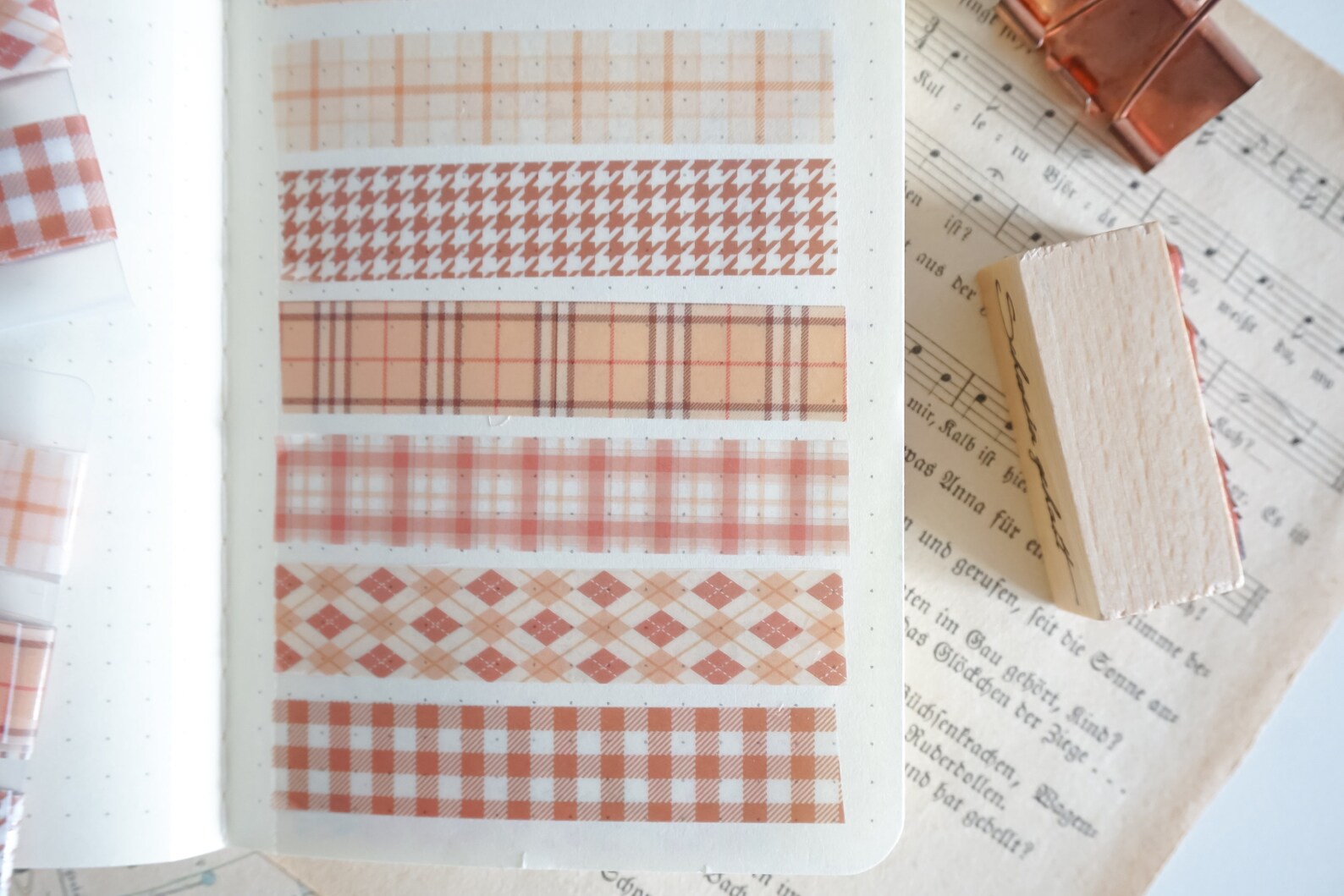 Brown Washi Tape Grid Plaid Washi Tape Samples 15mm | Etsy