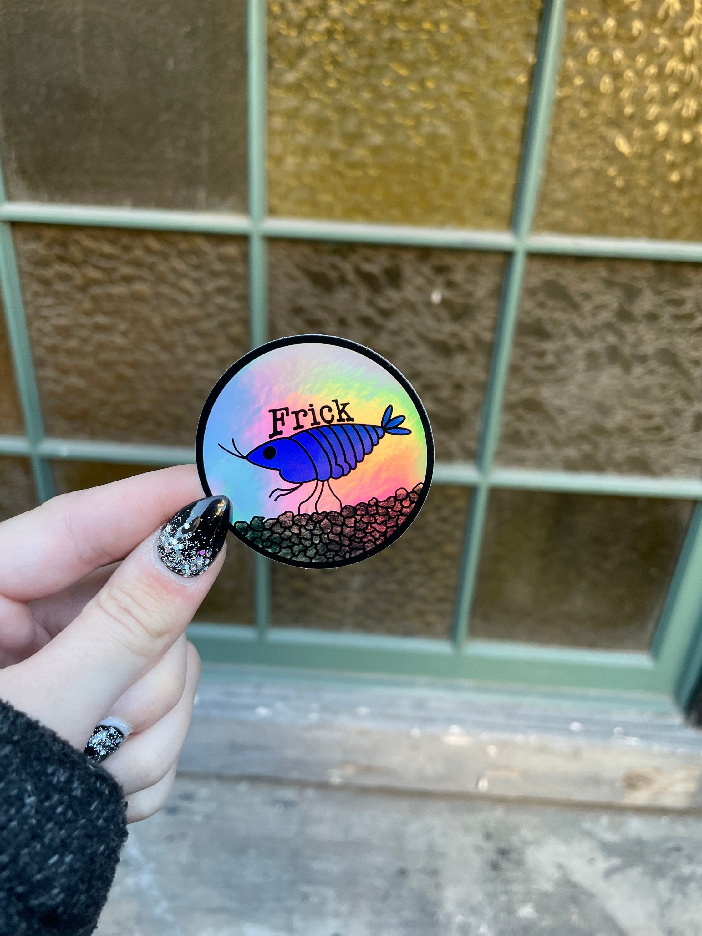 Frick Shrimp Holographic Vinyl Sticker Decal Struggle | Etsy