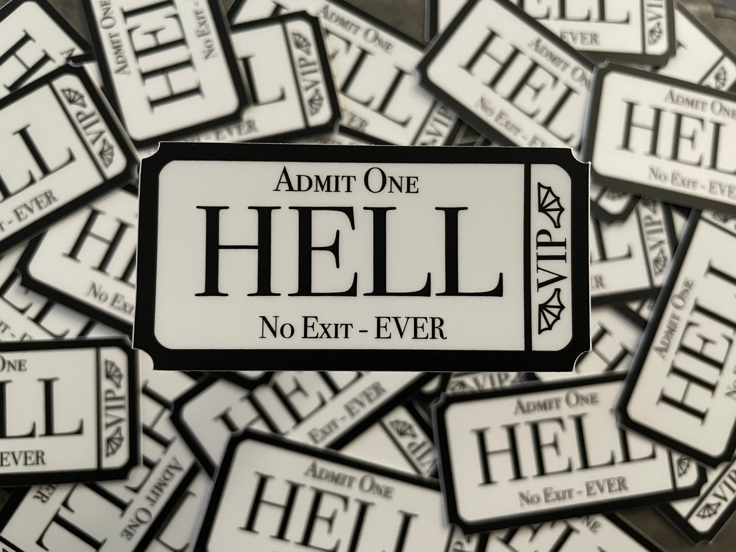 Ticket To Hell VIP Sticker Anti Motivational Vinyl - Etsy España