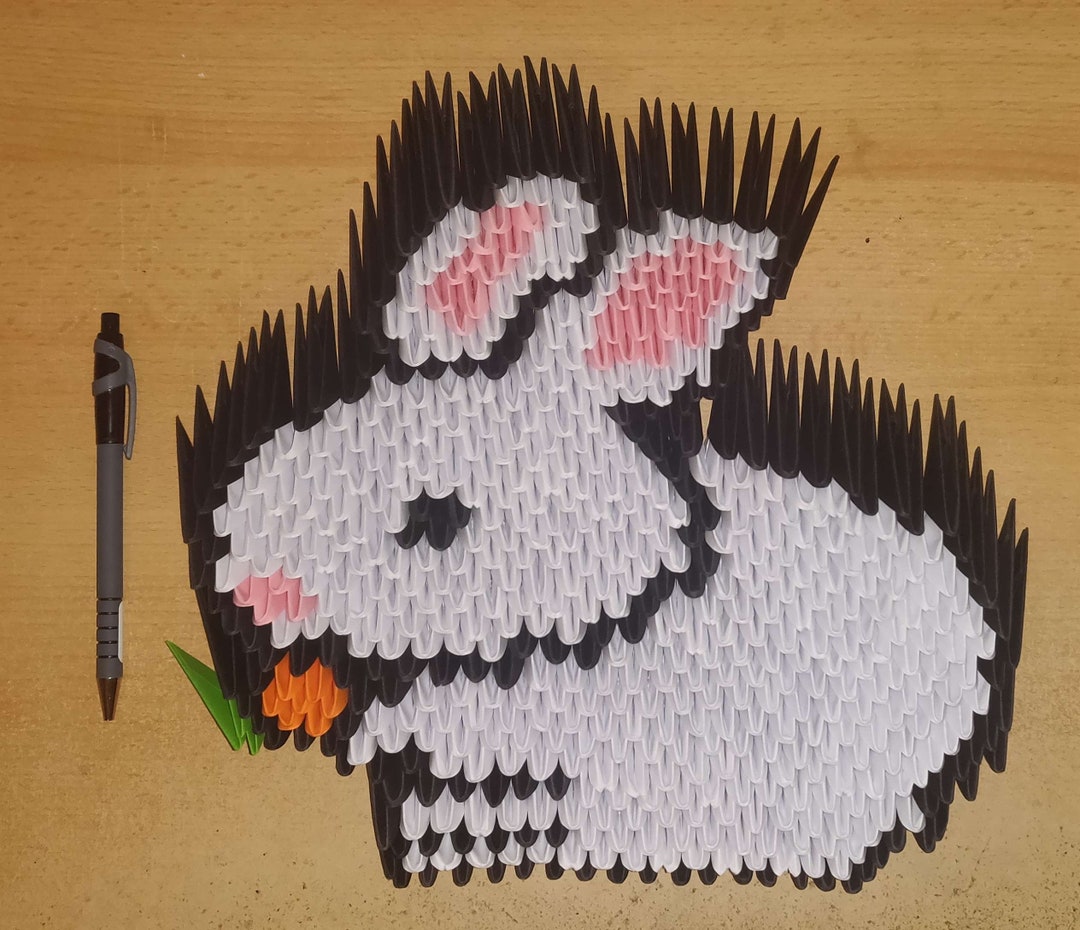 Pixel Origami Rabbit / Pixel Origami Rabbit - Etsy