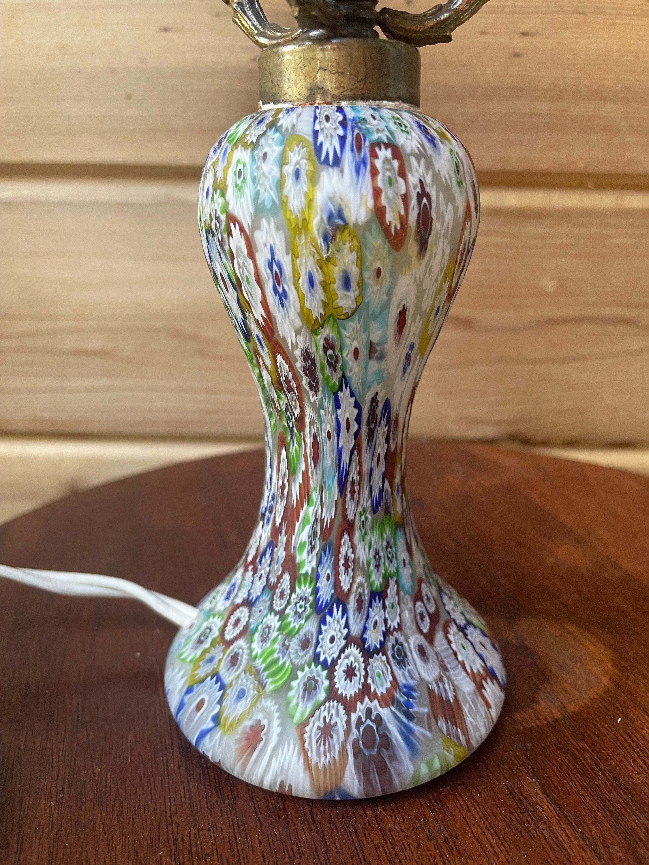 Antique Murano Millefiori Murrine Glass Table Lamp - Etsy