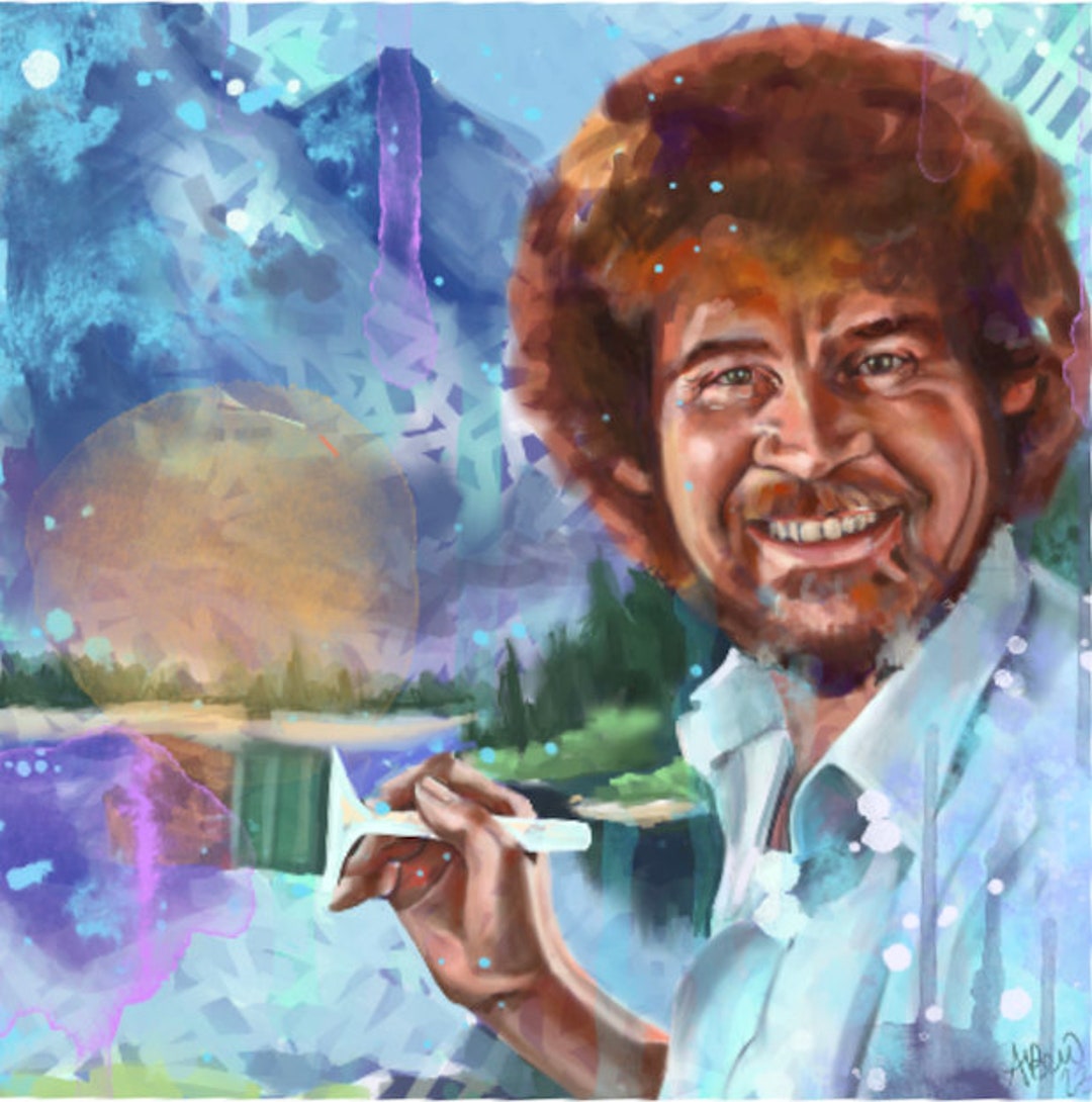 Bob Ross Print of an Original Artwork - Etsy