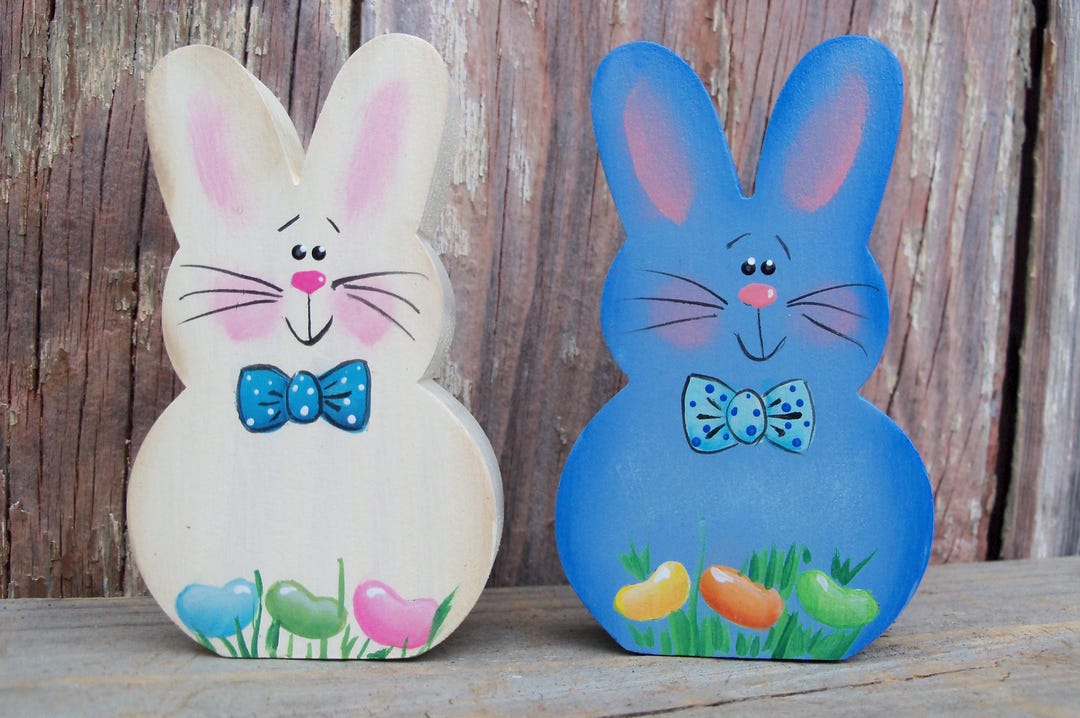 Wood Bunny, Easter Bunny, Mini Wooden Bunny, Easter Tiered Tray, Easter ...