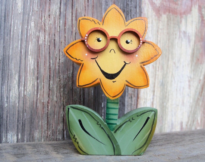 Mini Sunflower, Cute Wood Sunflower, Shelf Sitter, Fall Decor, Tiered ...