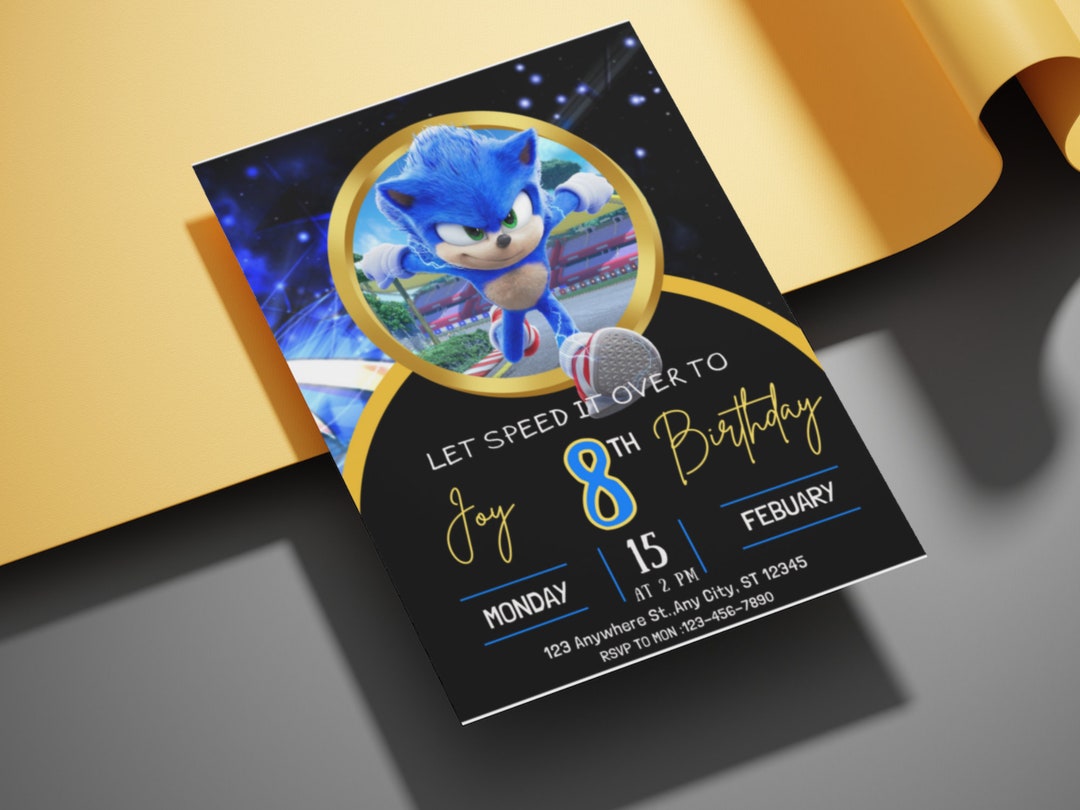 Sonic Editable Birthday Invitation Sonic Birthday Invite for - Etsy ...