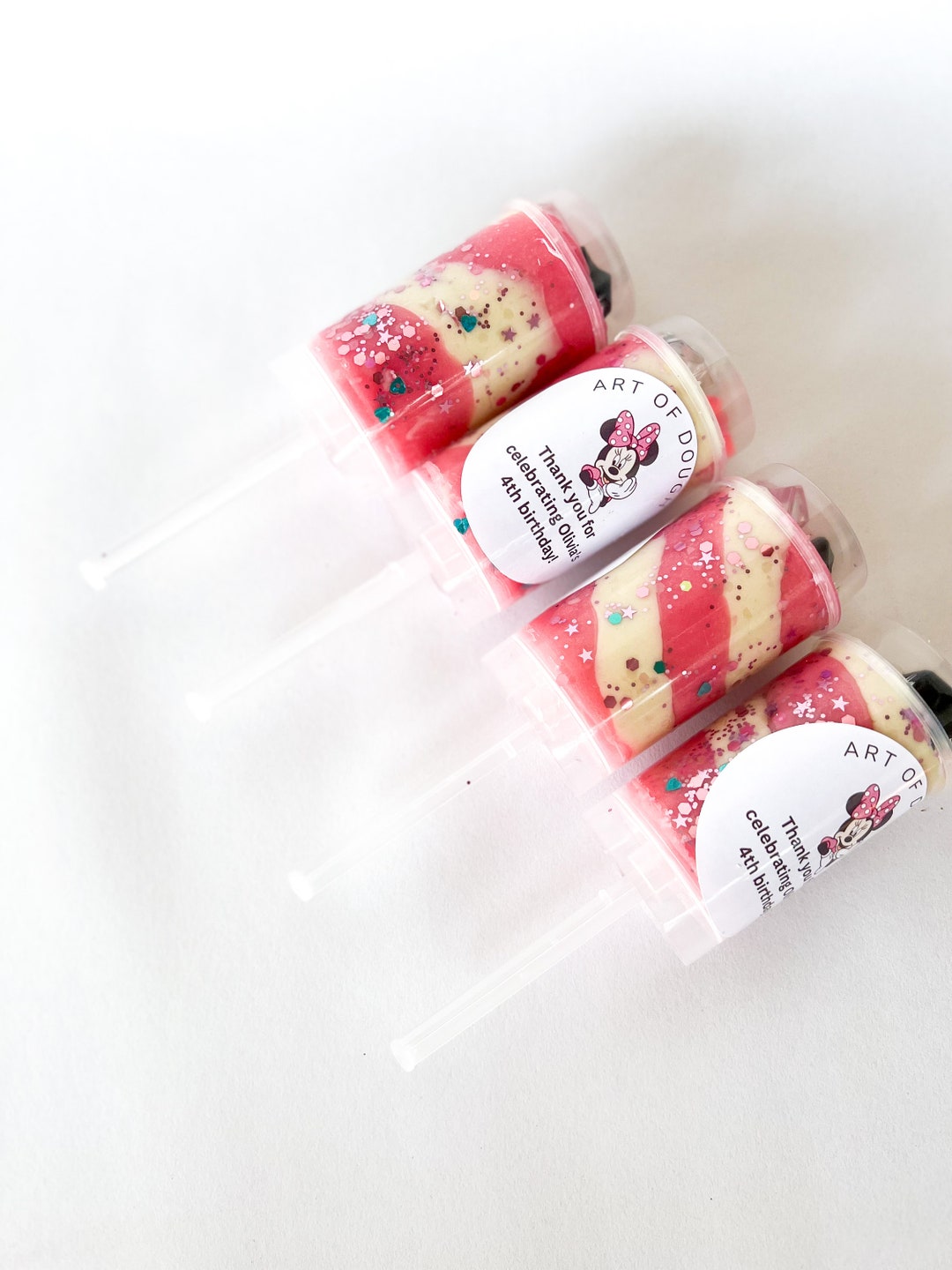 Minnie Mouse Inspired Homemade Playdough Pushpop Party Favor for Kids ...