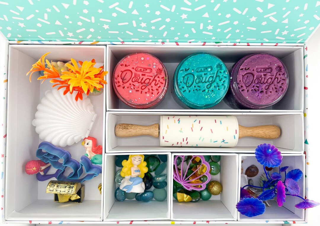 Mermaid Play Dough Kit, Play Dough Kit, Playdough Kit, Playdoh kit ...