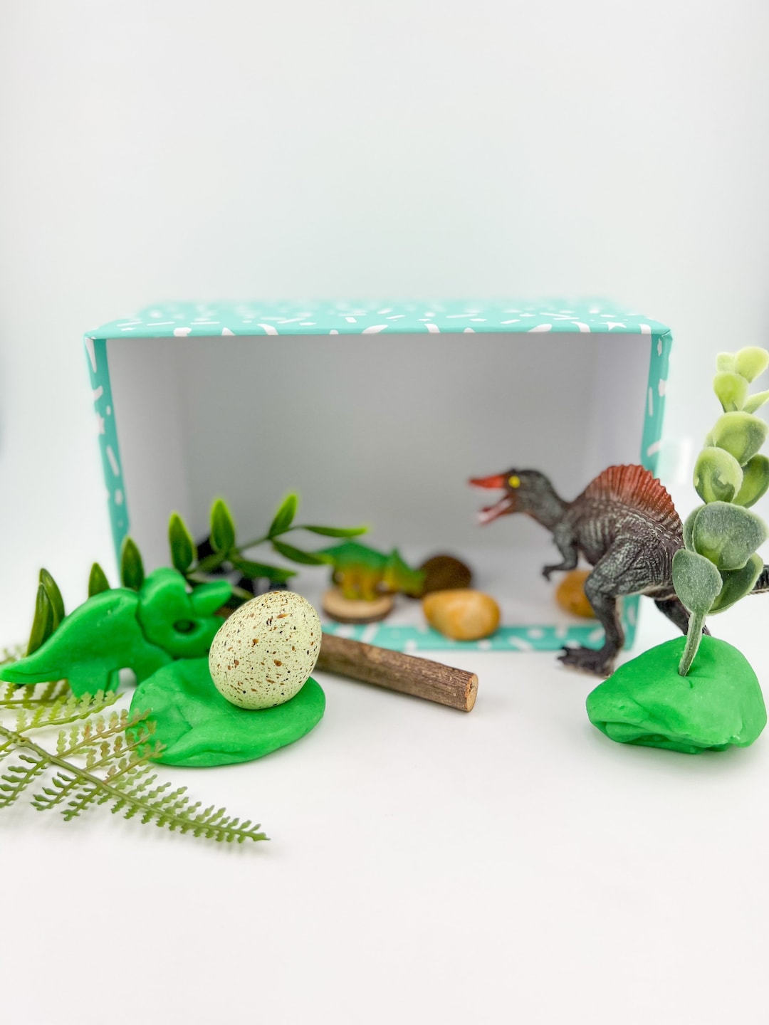 Dinosaur Land Homemade Mini Playdough Kit, Sensory Kit, Personalized ...