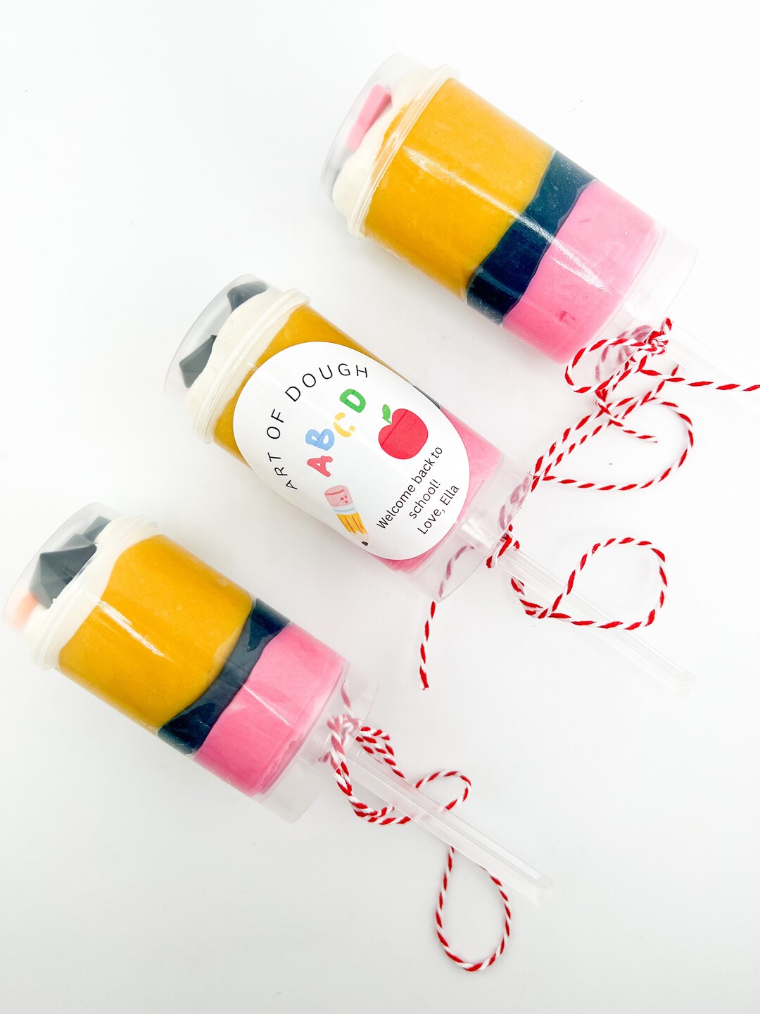 Back to School Playdough Push Pop, Kids Party Favor, Kids Class Gift ...