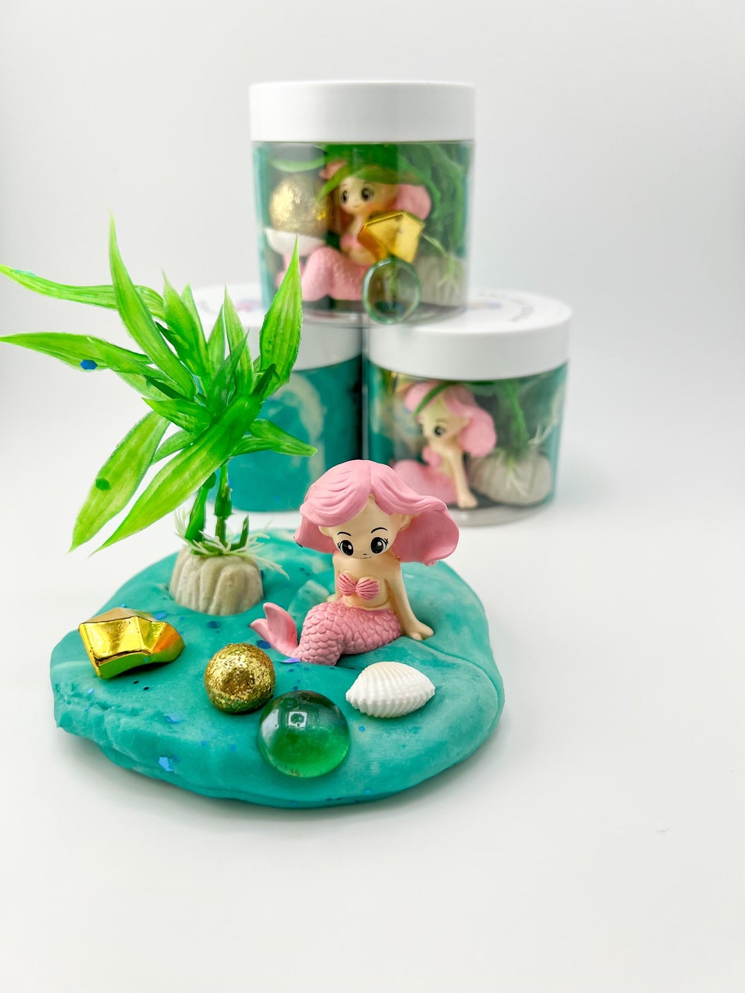 Magical Mermaid Playdough Jar, Handmade Sensory Play for Kids, Little ...