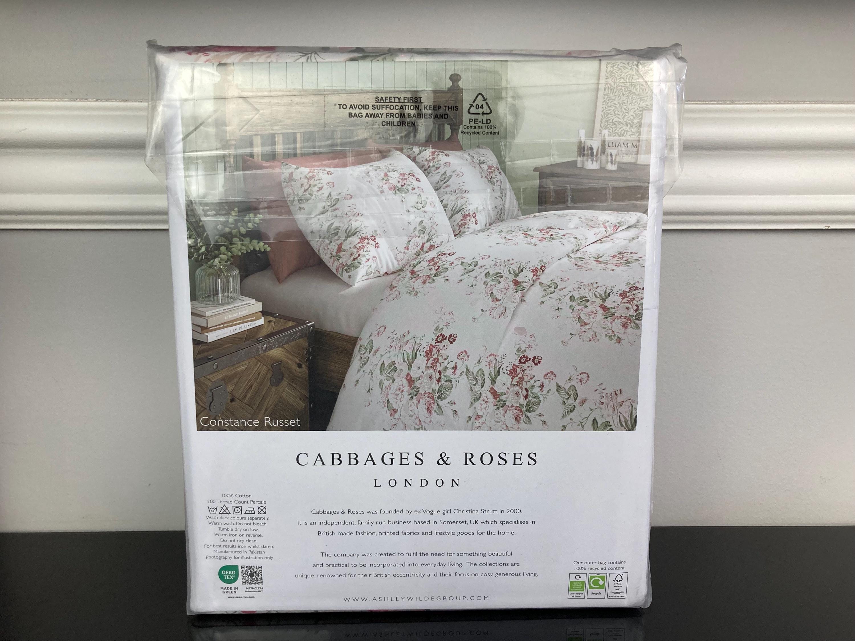 CABBAGES & ROSES London Constance Russet Floral Cottage Farmhouse 3 Pc ...