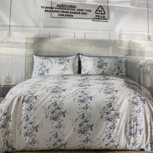 CABBAGES & ROSES London Constance Blue Floral Cottage Farmhouse 3 Pc ...