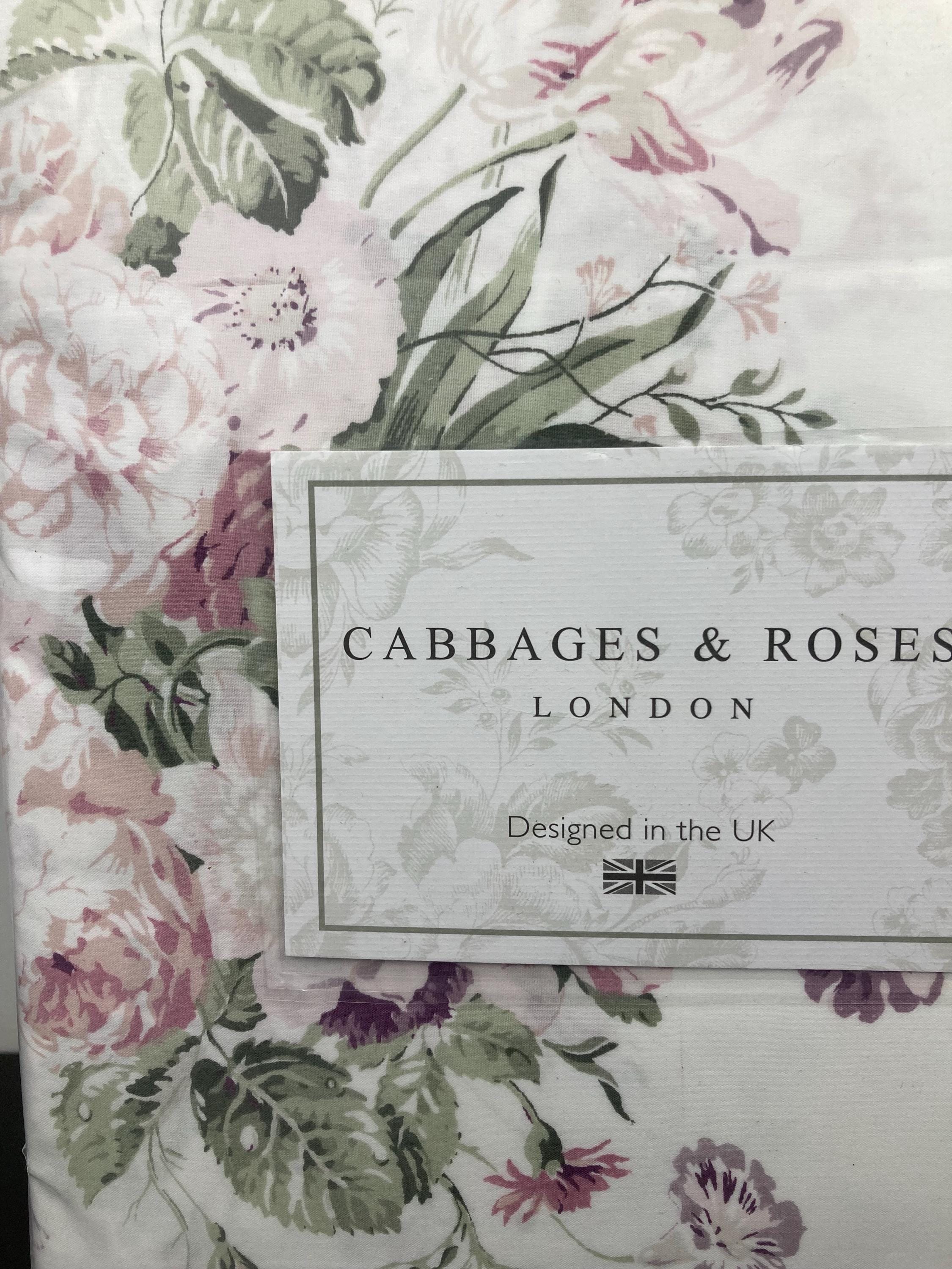 CABBAGES & ROSES London Constance Peony Floral Cottage Farmhouse 3 Pc ...
