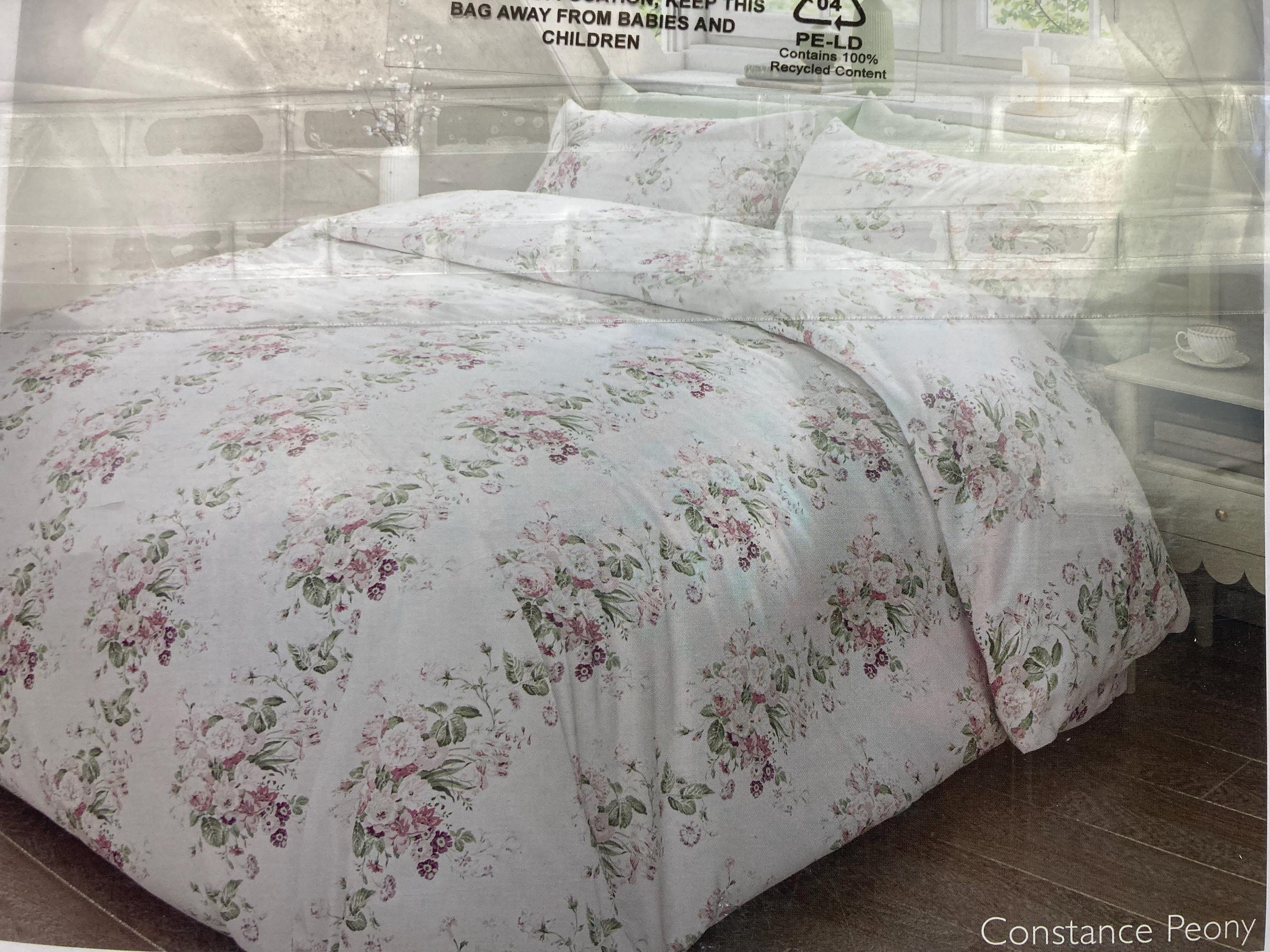 CABBAGES & ROSES London Constance Peony Floral Cottage Farmhouse 3 Pc ...