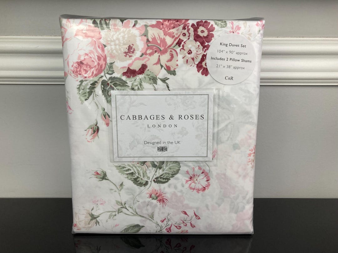 CABBAGES & ROSES London Constance Russet Floral Cottage Farmhouse 3 Pc ...