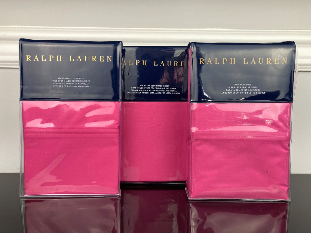 Ralph Lauren RL 464 Solid Percale Extra Deep Fitted Sheet Flat Sheet 2 ...