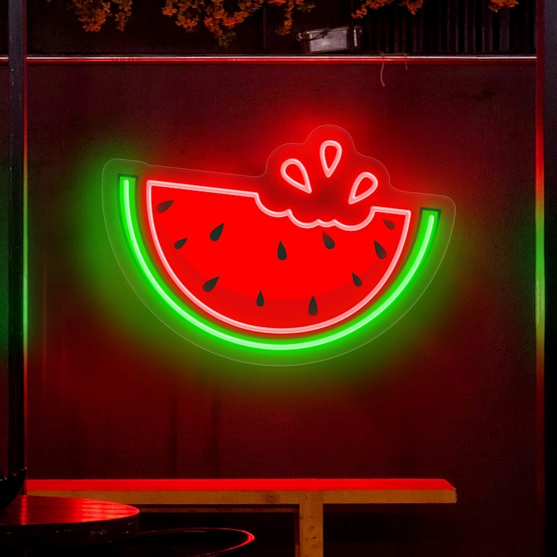 Watermelon LED Neon Sign: Fruit Shop Decor, Greengrocer Sign - Etsy