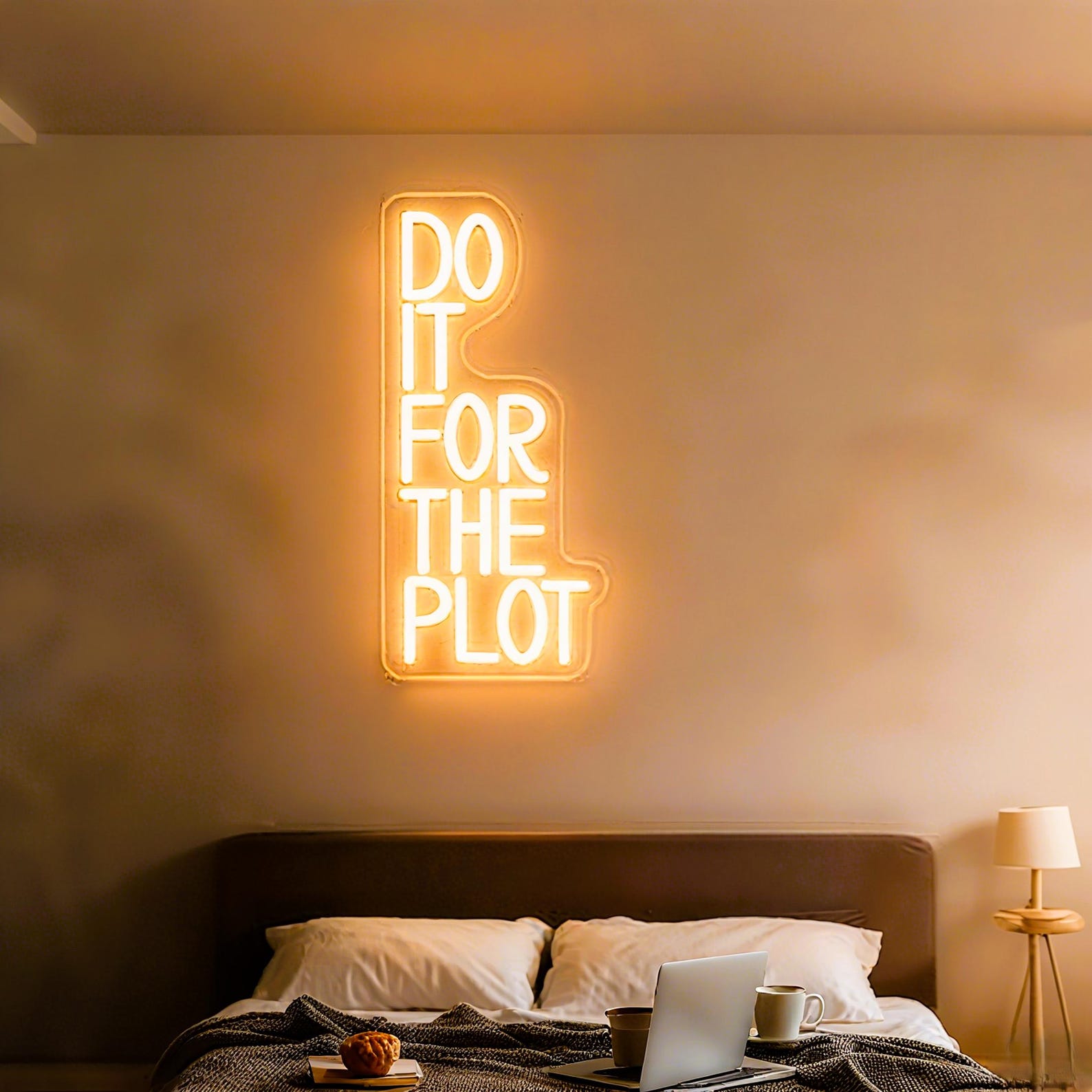 Do It for the Plot Neon Sign Custom Wall Art, LED Neon Light ...