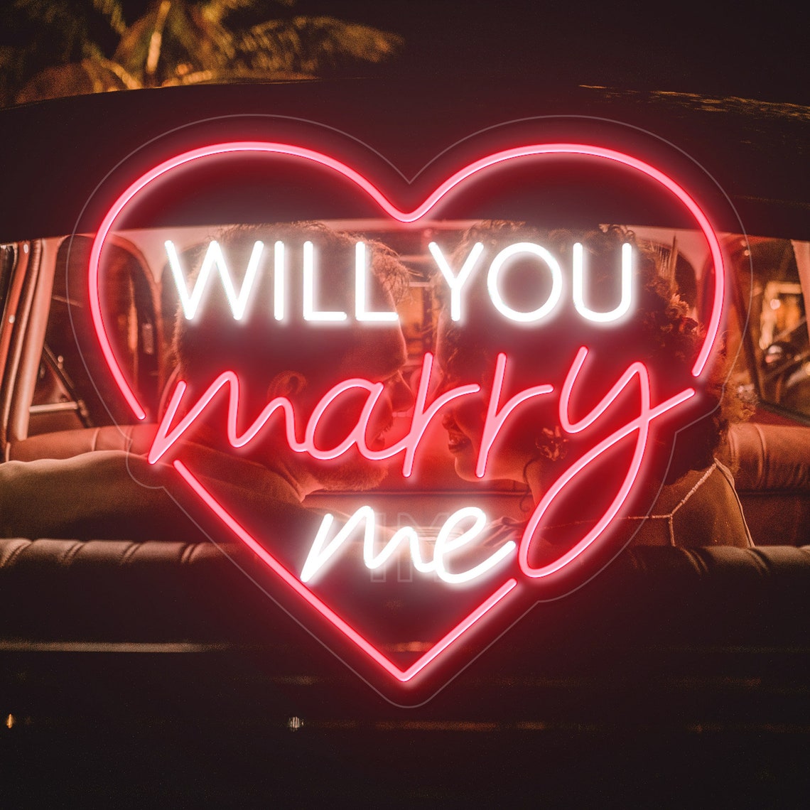 Will You Marry Me Neon Sign Custom Engagement T Led Etsy