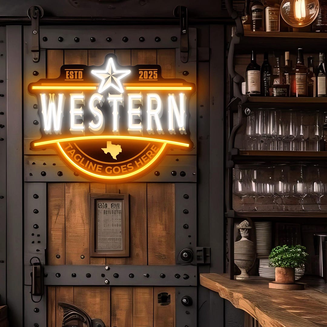 Personalized Saloon Bar LED Neon Sign: Rustic Western Man Cave Decor - Etsy