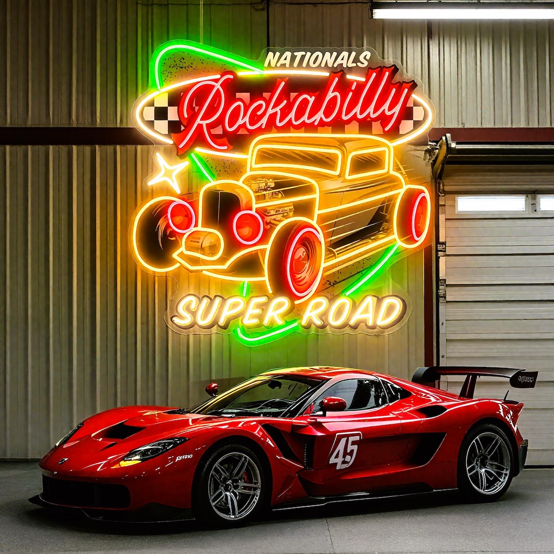 Custom Race Car LED Neon Sign: Personalized Bedroom Decor, Gifts for ...