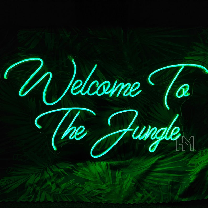Welcome to the Jungle Neon Sign Custom Wall Decor Neon Lights - Etsy