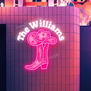 Cowboy Boot Neon Sign Wedding Decor,cowboy Boot and Hat Neon Sign ...