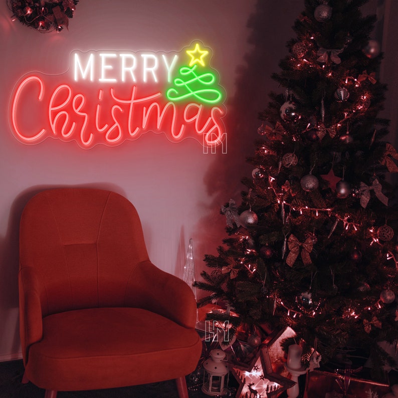 Merry Christmas Neon Sign Custom Room Decor Neon Sign Light - Etsy