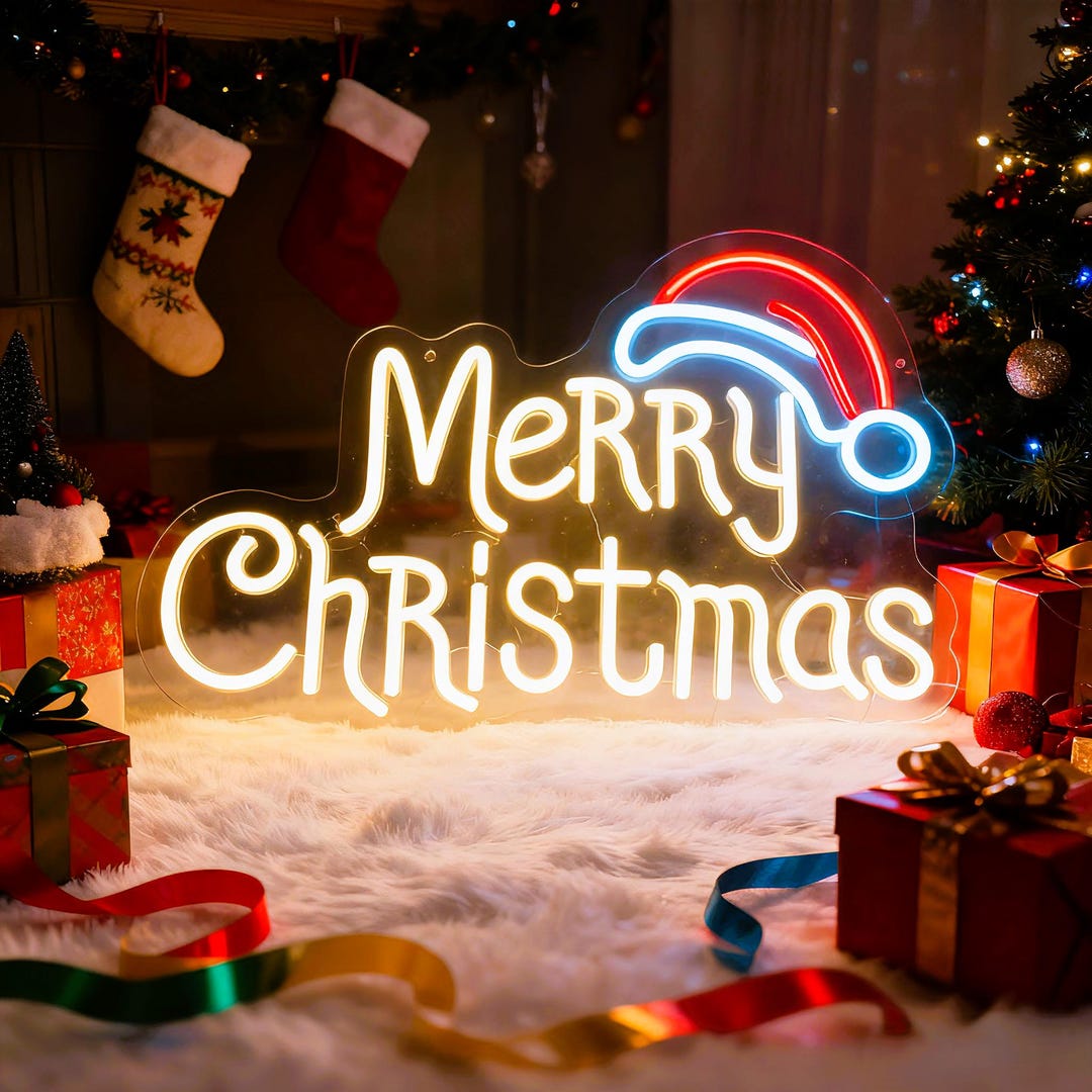 Merry Christmas Neon Sign Custom Home Decor, Personalized Led Signs ...