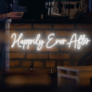 Happily Ever After Neon Sign Custom: Wedding Decor, Personalized LED ...