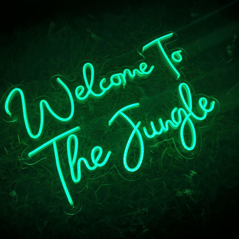 Welcome to the Jungle Neon Sign Custom Wall Decor Neon Lights - Etsy