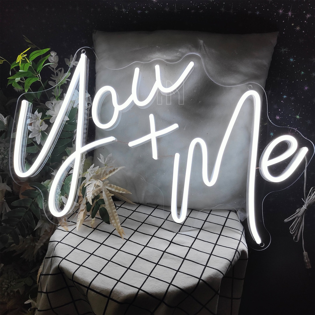 You and Me Neon Sign Custom Wall Decor, Led Sign Engagement Gifts, Neon ...