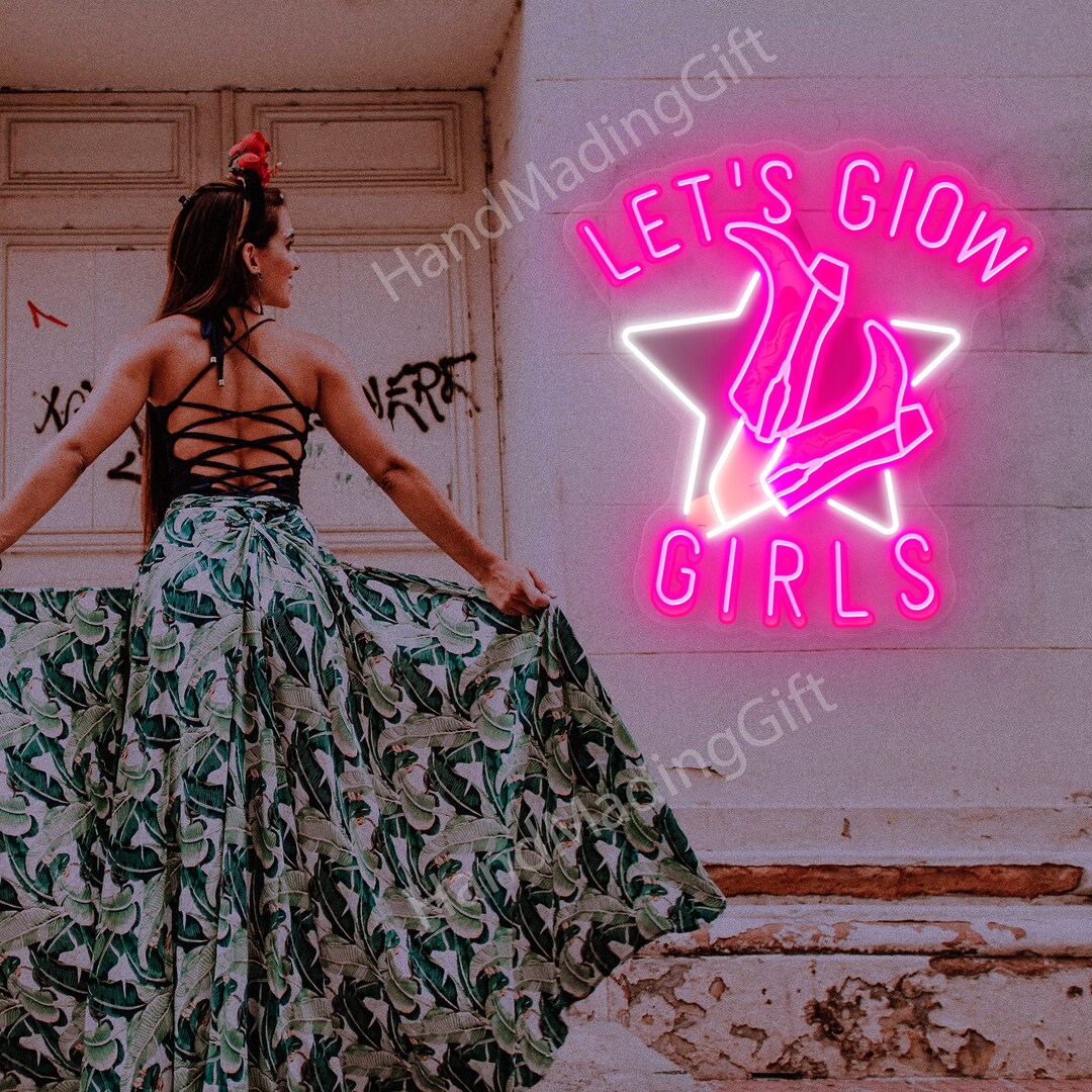 Let's Glow Girls Neon Sign: Custom Party Decor - Etsy