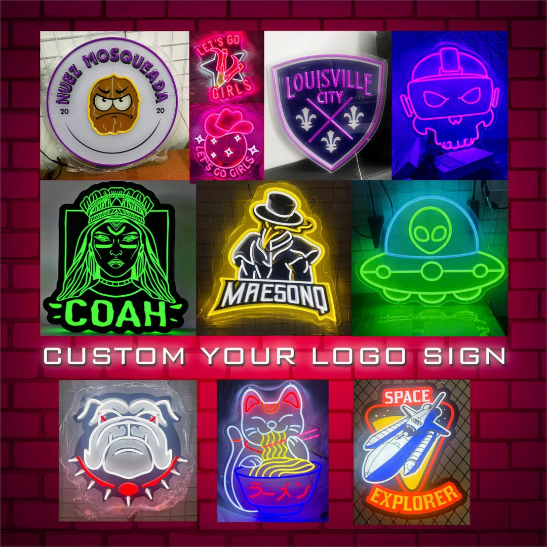 Custom LED Neon Logo Sign: Office Decor, Bar Logo Signs, Business - Etsy