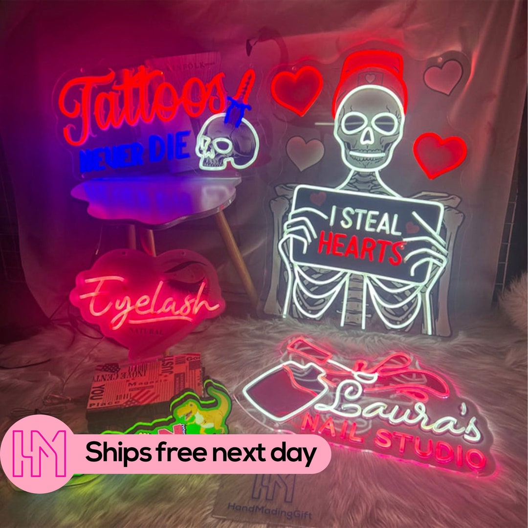 3D Print Led Sign Custom Wall Decor, Custom Led Sign Wall Art, Business ...