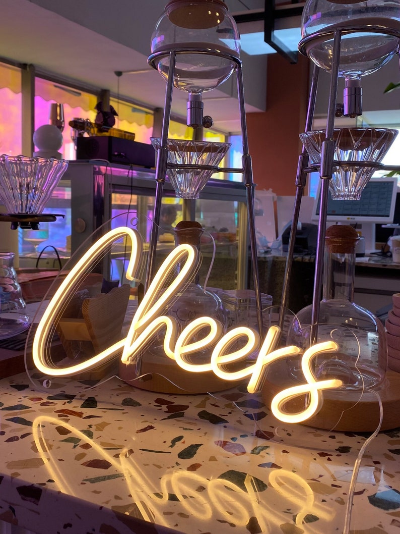 Cheers Neon Sign Custom Wall Decor Led Sign Home Bar Decor - Etsy