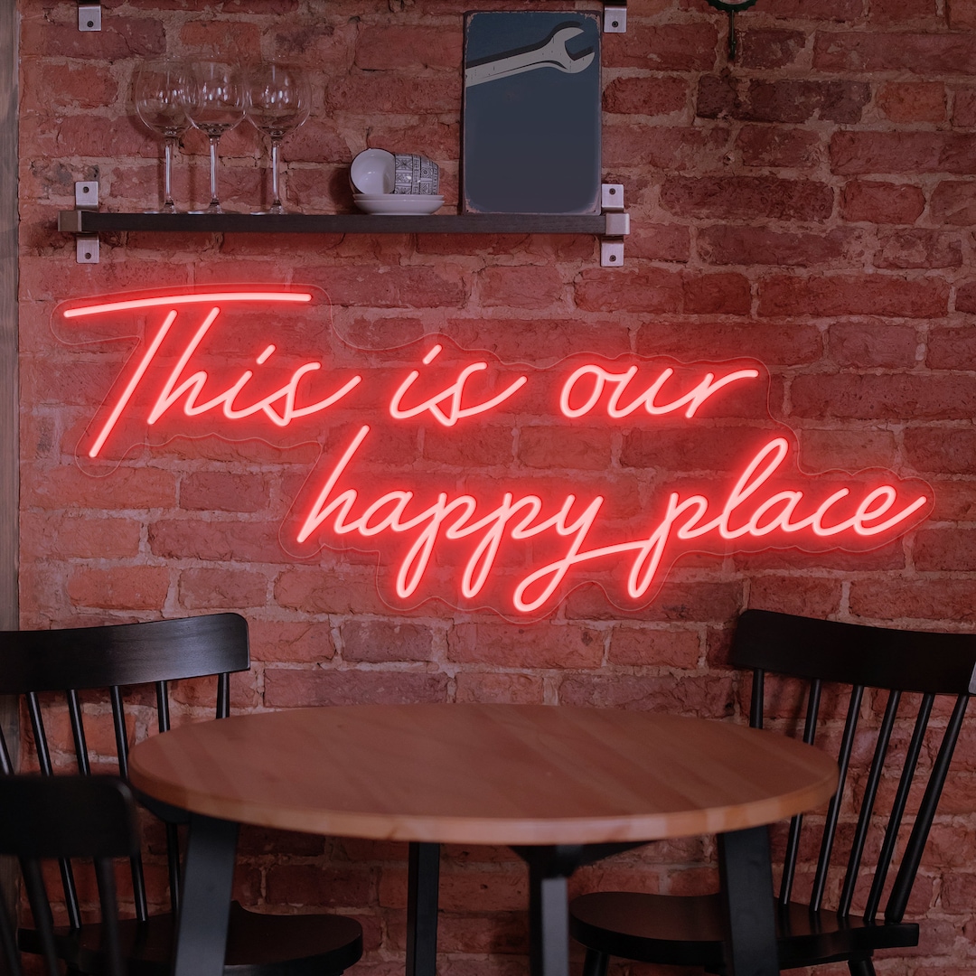 This is Our Happy Place Neon Sign Custom, Led Lights Home Decor, Neon ...