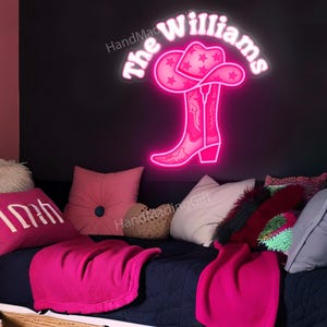 Cowboy Boot Neon Sign Wedding Decor,cowboy Boot and Hat Neon Sign ...