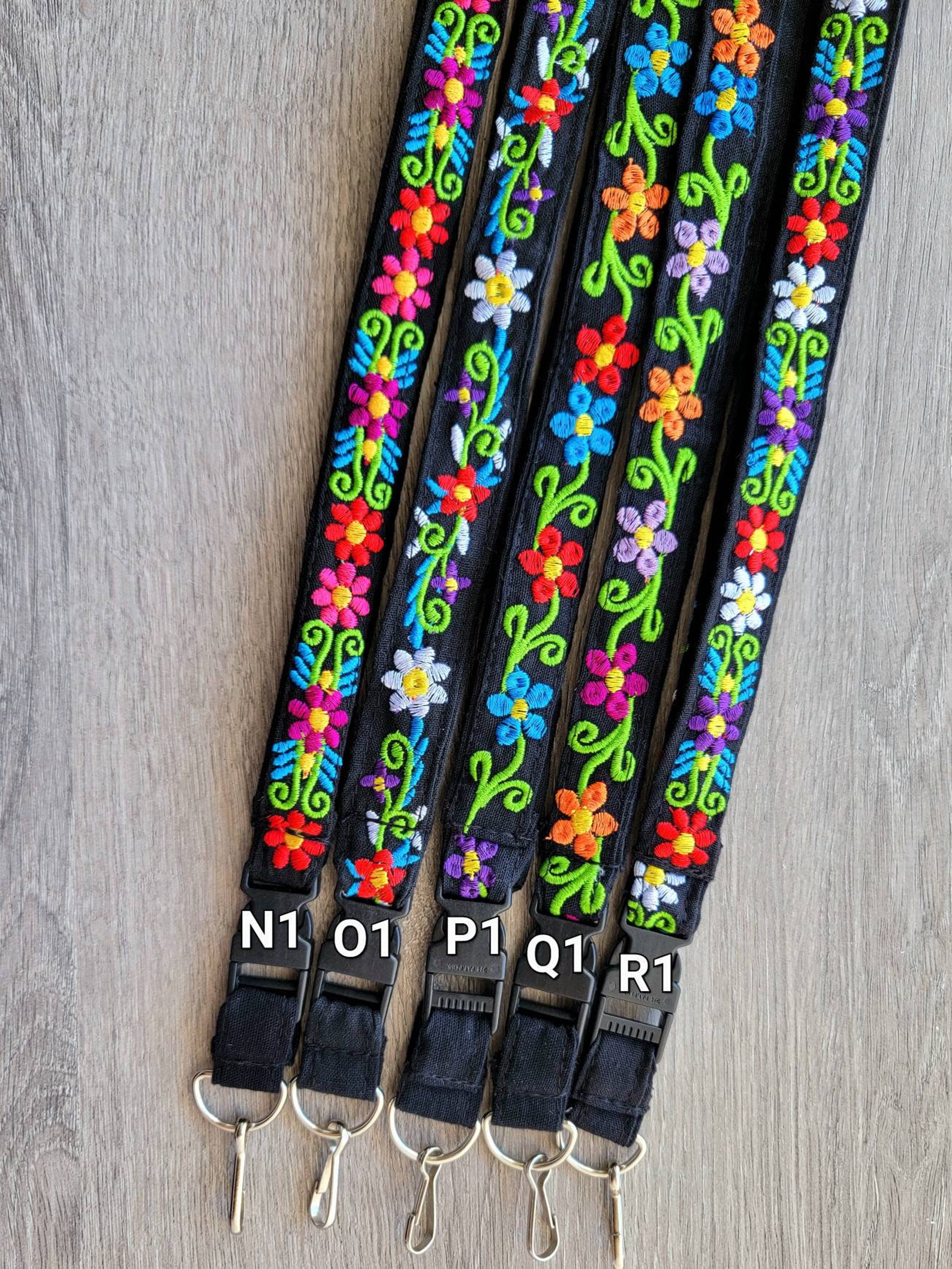 Mexican Embroidery Lanyard Floral Embroidered Lanyard - Etsy