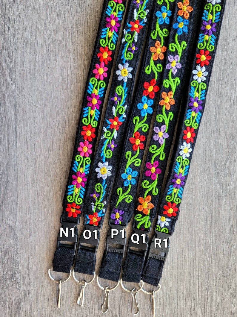 Mexican Embroidery Lanyard Floral Embroidered Lanyard - Etsy